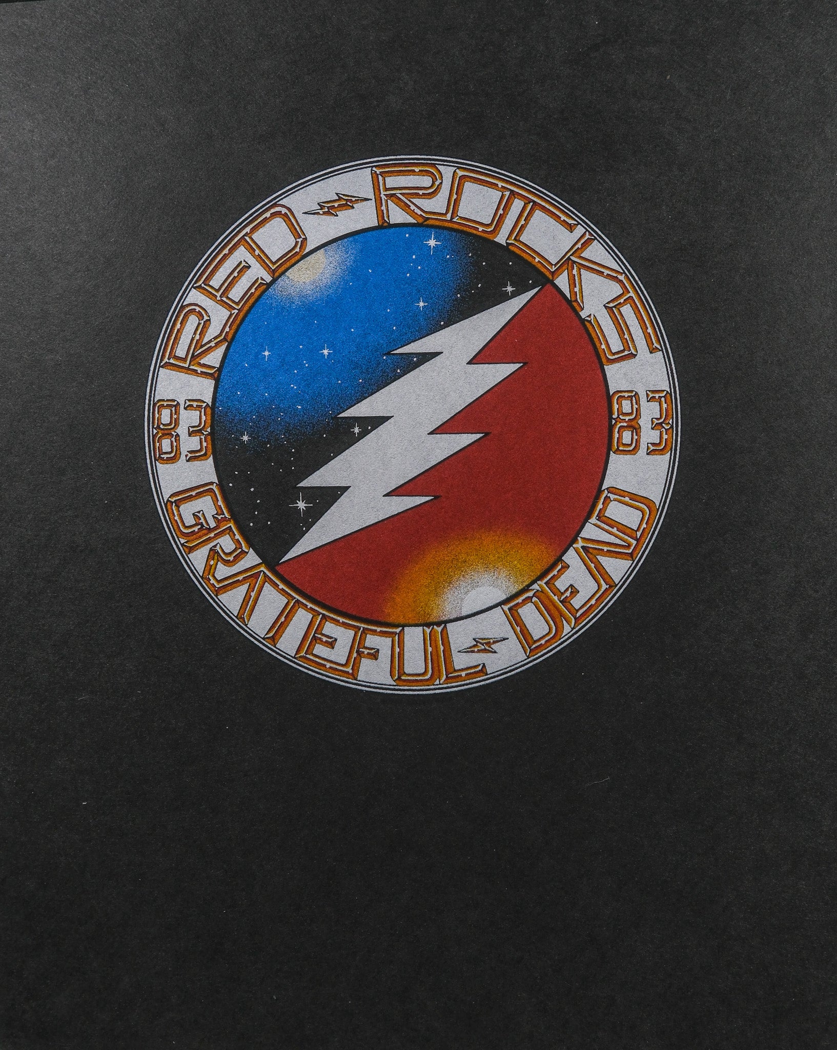 Alton Kelley Grateful Dead Lightning Bolt 1983 Red Rocks Pellon – Rare ...