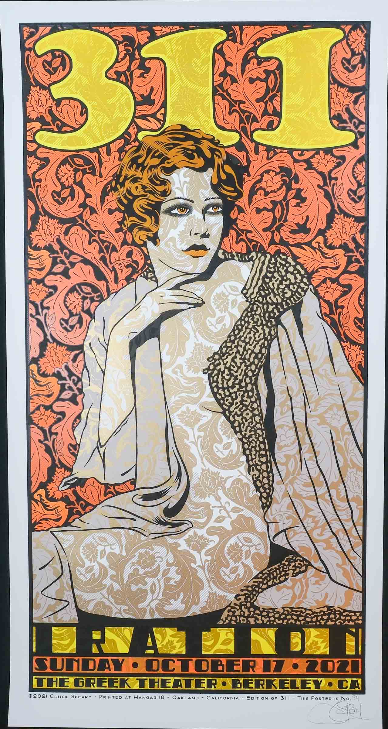 Chuck Sperry 311 2021 Berkeley Concert Poster – Rare Dead Posters