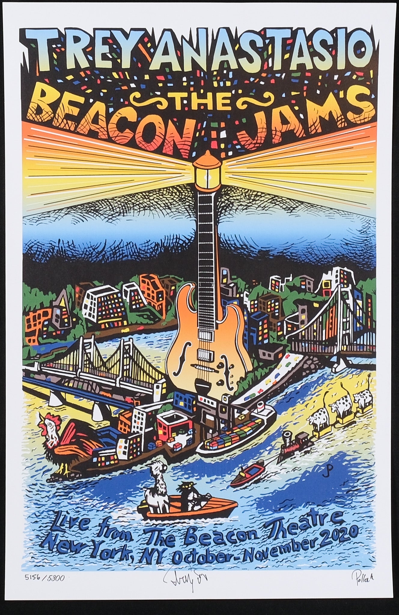 Jim Pollock Trey Anastasio 2020 Beacon Theater New York Poster Signed ...