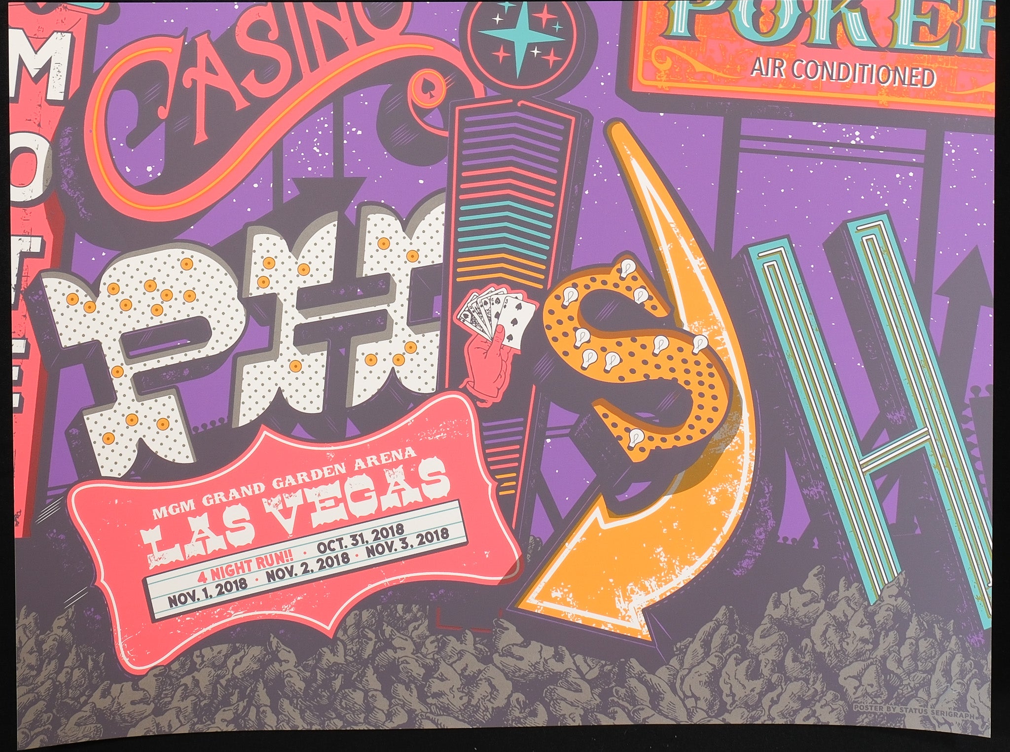 Justin Helton Phish 2018 Las Vegas Concert Poster – Rare Dead Posters