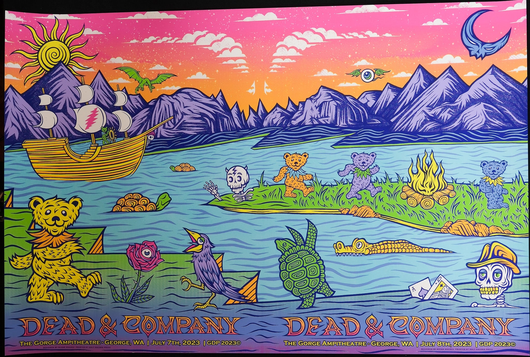 Micah Hughes Dead and Company 2023 Gorge Concert Poster – Rare Dead Posters