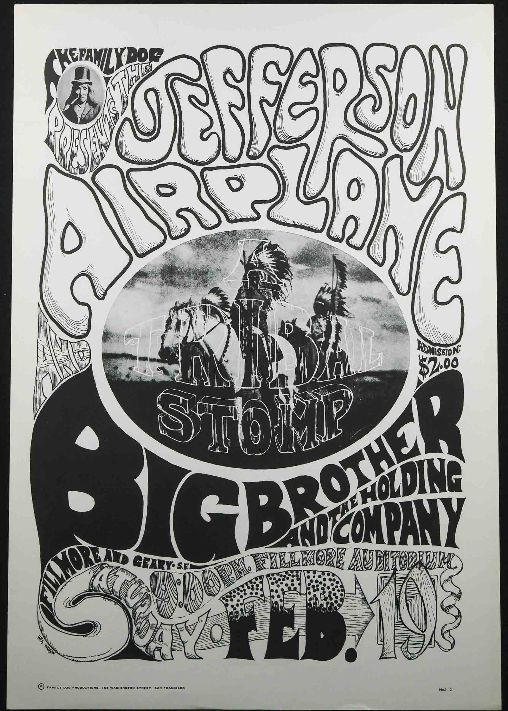 Wes Wilson Jefferson Airplane 1966 FD-1 Fillmore Concert Poster – Rare ...