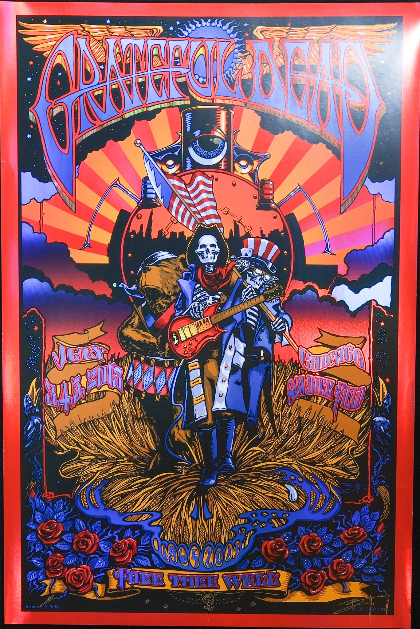 Richard Biffle Grateful Dead 'Fare Thee Well' 2015 Artist Proof Foil C ...