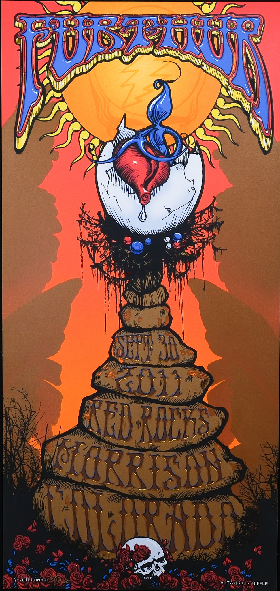 Richard Biffle Furthur 2011 Red Rocks Amphitheater Concert Poster ...