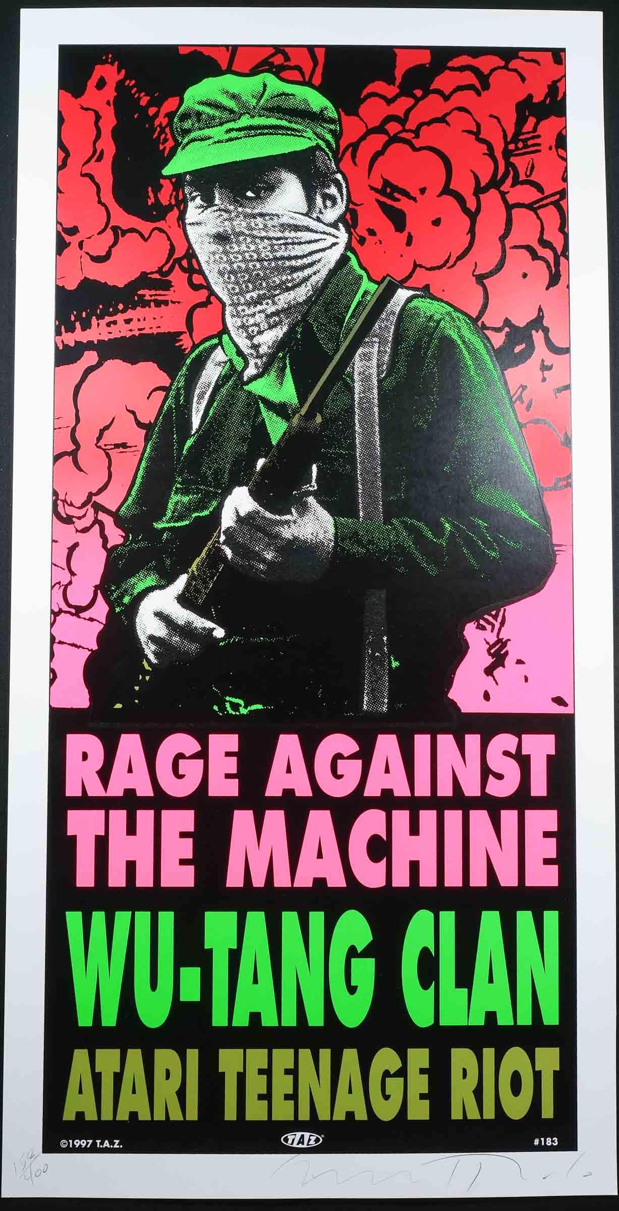 Taz Rage Against the Machine 1997 Tour Concert Poster – Rare Dead Posters