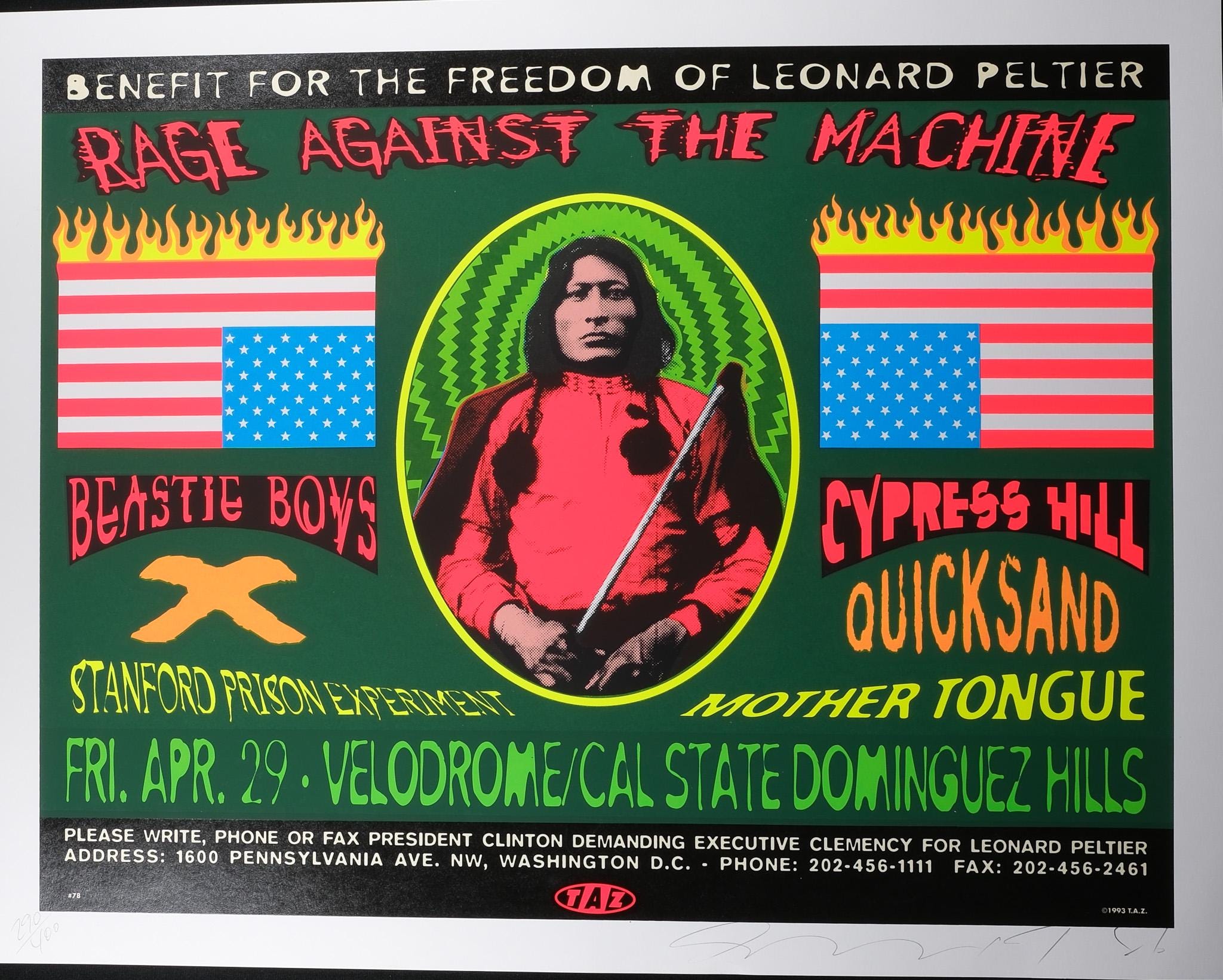 Taz Rage Against the Machine 1994 San Francisco Concert Poster – Rare ...