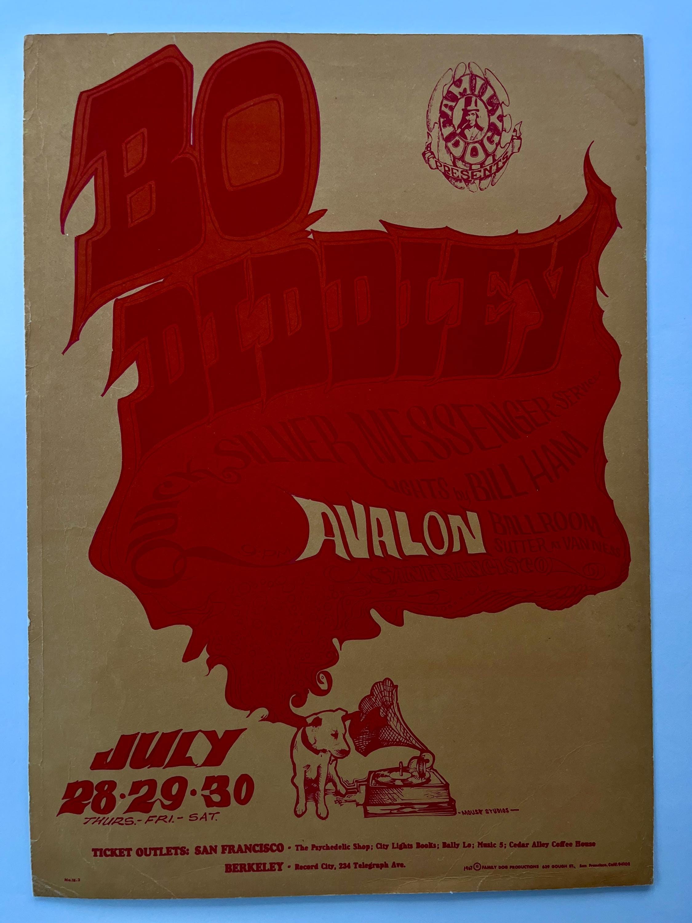 Alton Kelley Stanley Mouse Bo Diddley Concert Poster 1966 Avalon Ballr ...