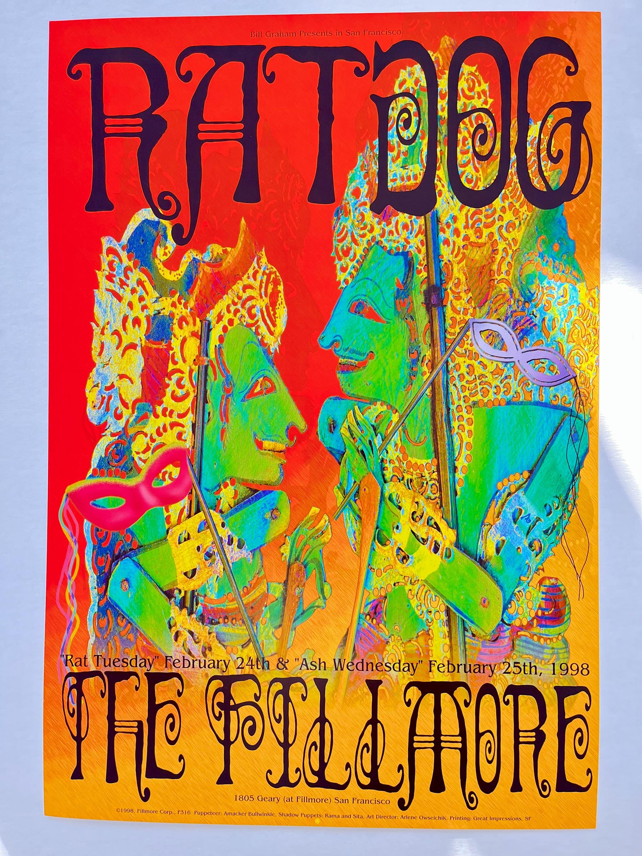 RatDog 1998 Fillmore Concert Poster Bill Graham Presents – Rare Dead ...